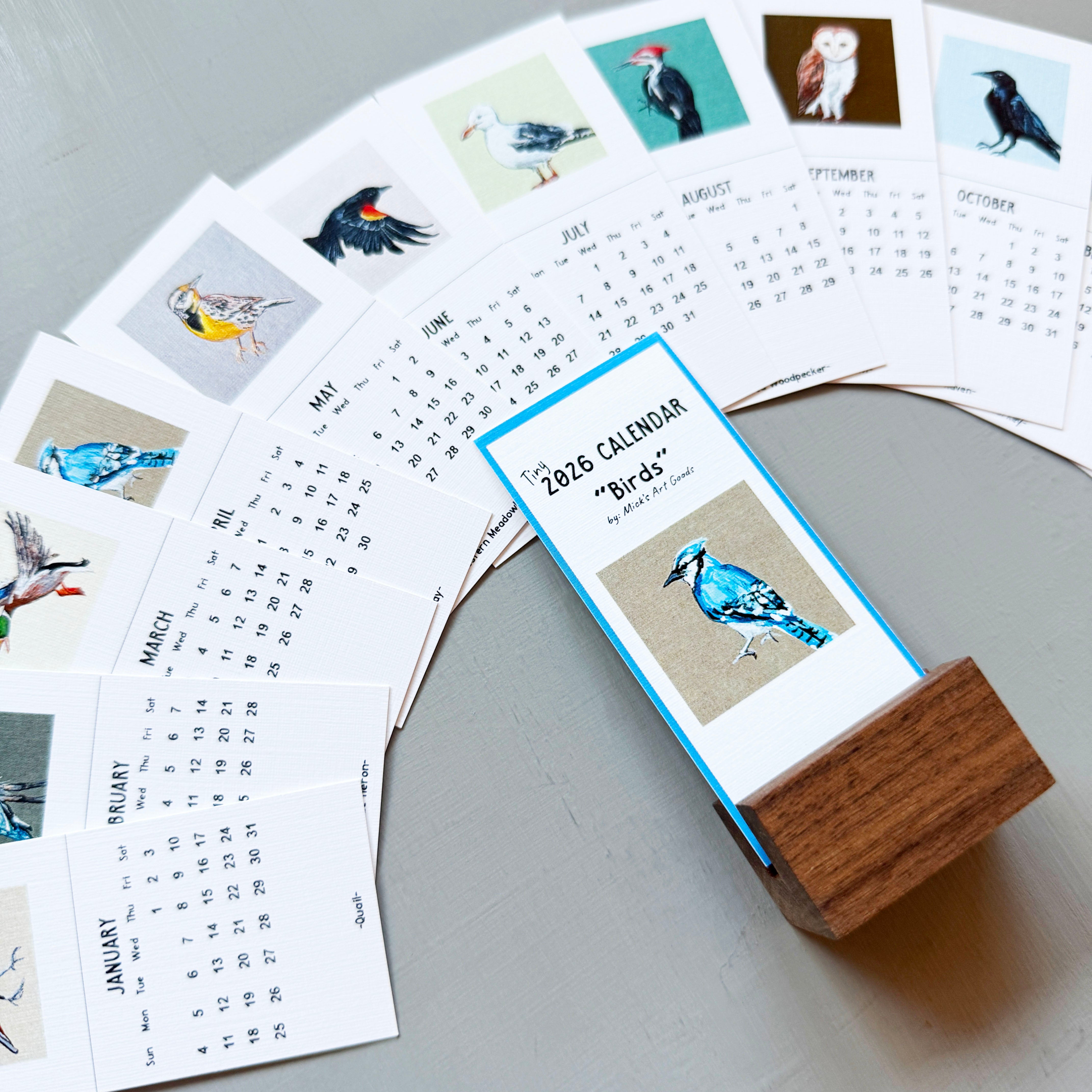 Mini 2026 Desk Calendars – Mick's Art Goods